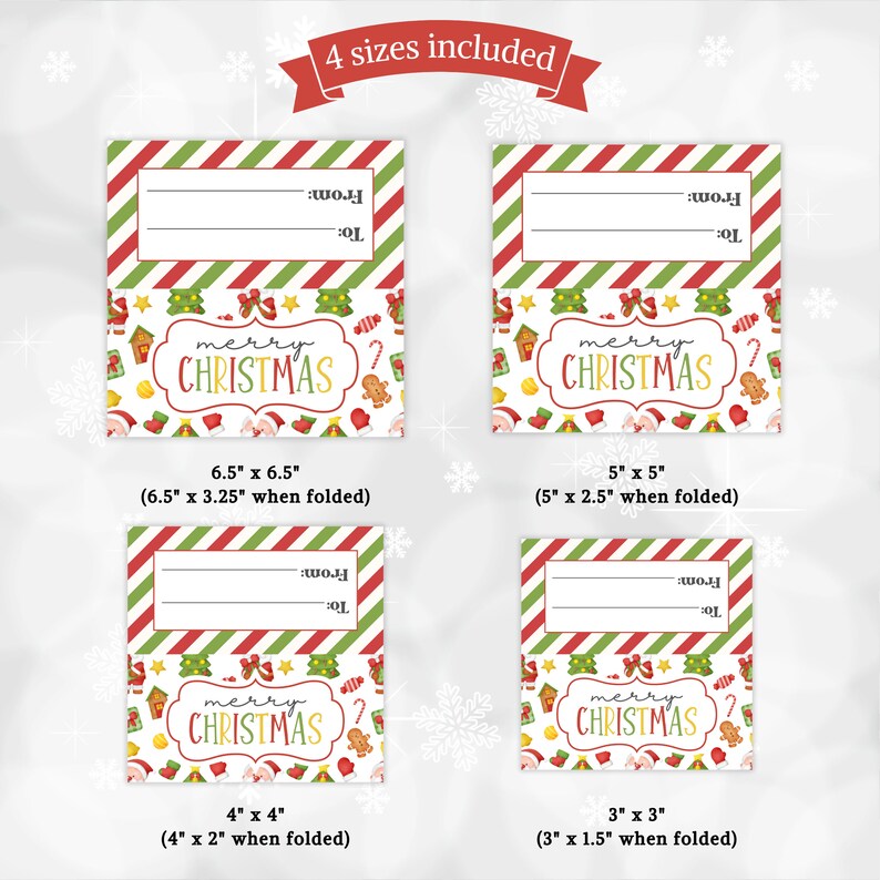Printable Merry Christmas Treat Bag Toppers: Holiday Cookie Candy Treat ...
