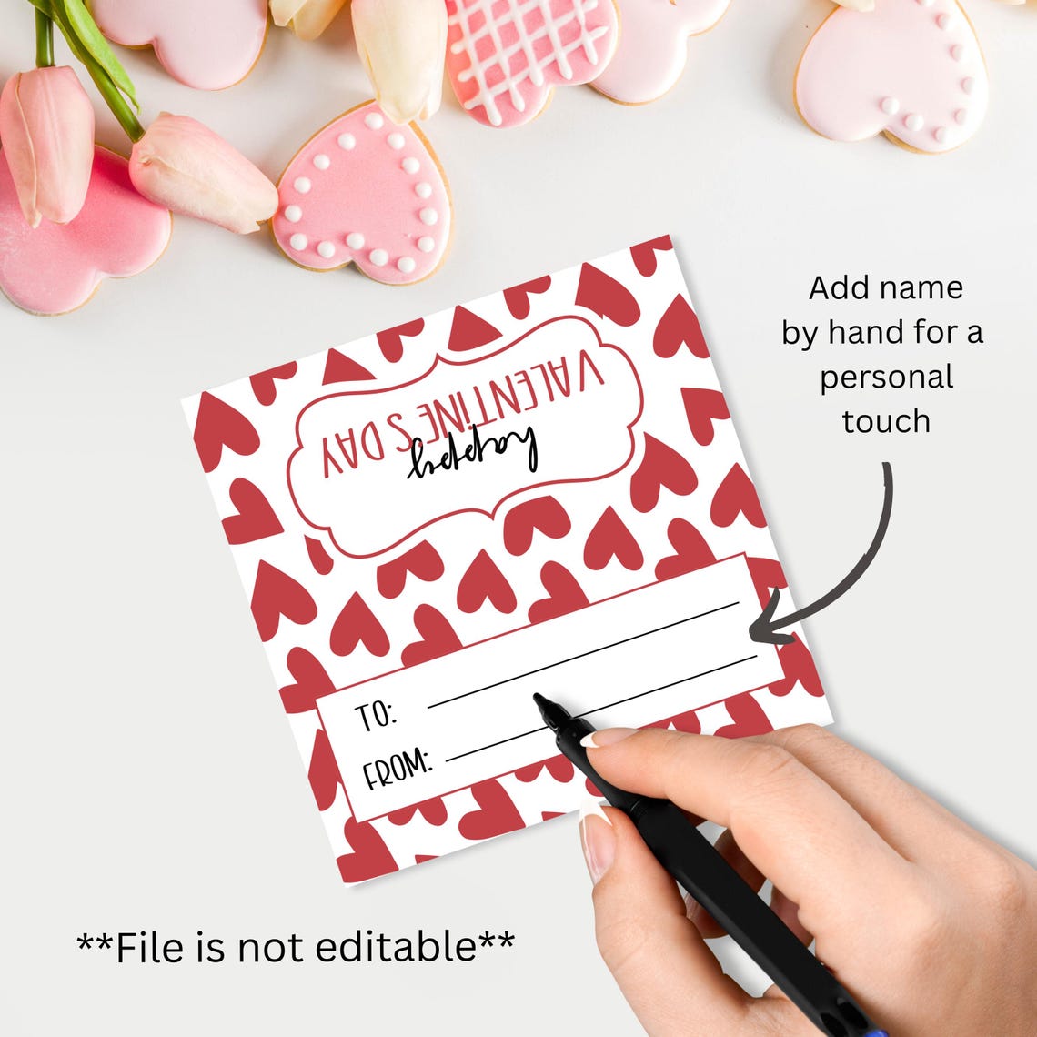 Happy Valentine's Day Bag Toppers Printable: Heart Cookie Treats Candy ...