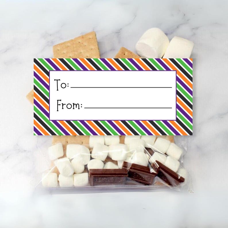 Smore Halloween Bag Toppers Printable, S'more Bag Topper Trick or Treat ...