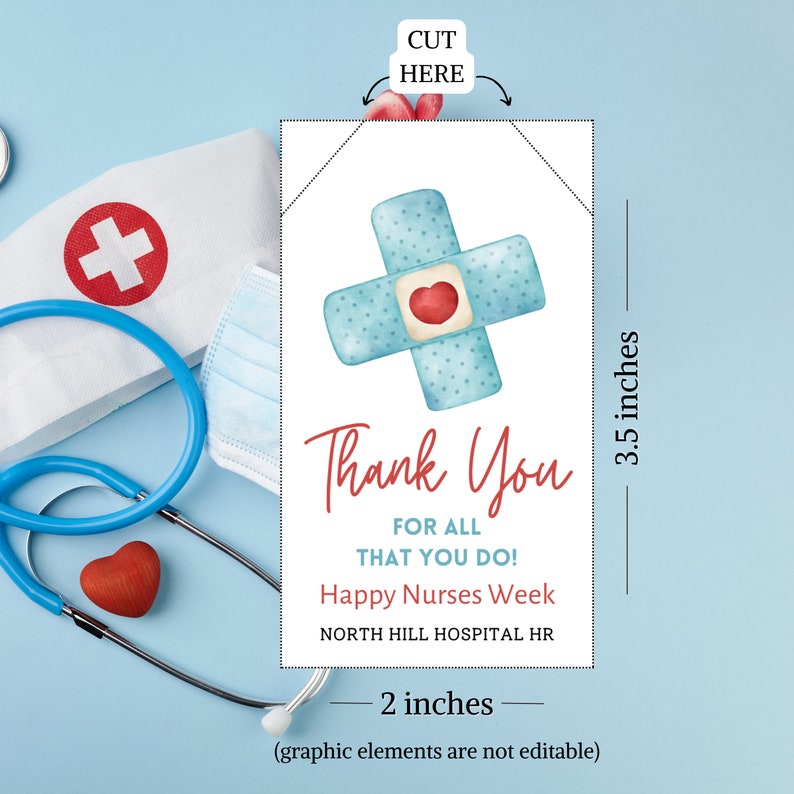 Nurse Editable Gift Tag Printable Happy Nurses Week Thank You - Etsy