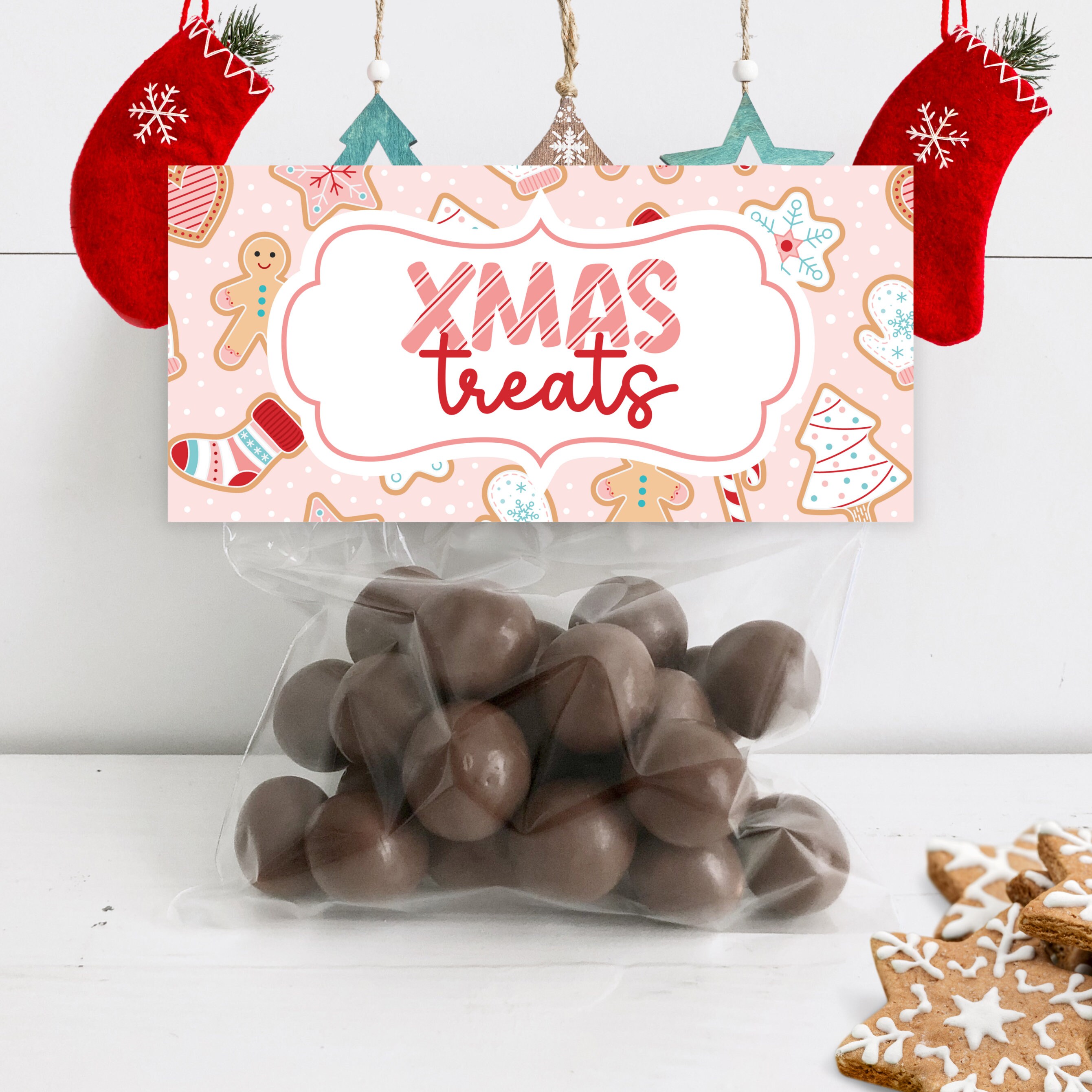 Christmas Bag Toppers Printable, Class Gift Holiday Cookie Treats Candy ...