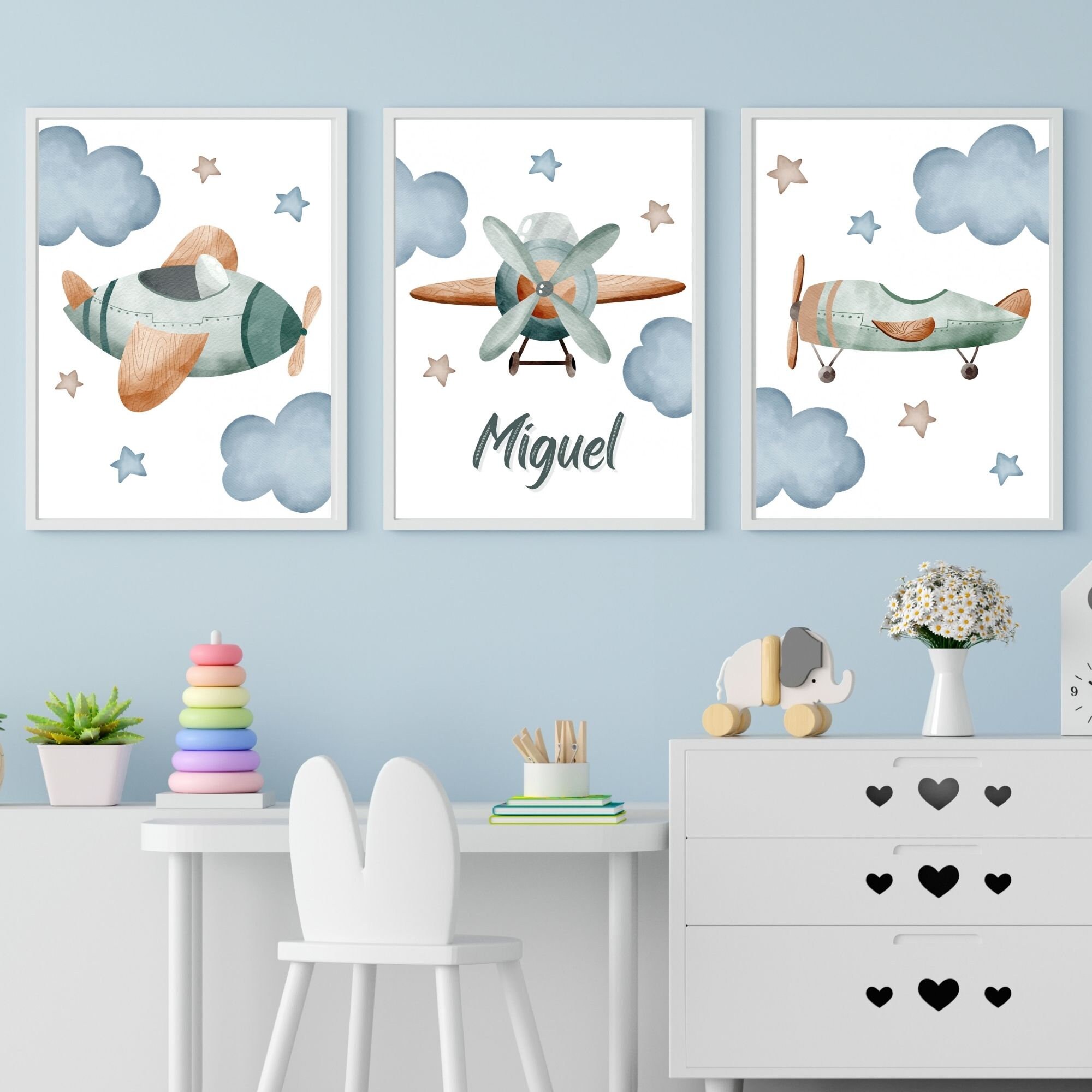 Boys Airplane Decor Kids Airplane Wall Art Airplane - Etsy Finland