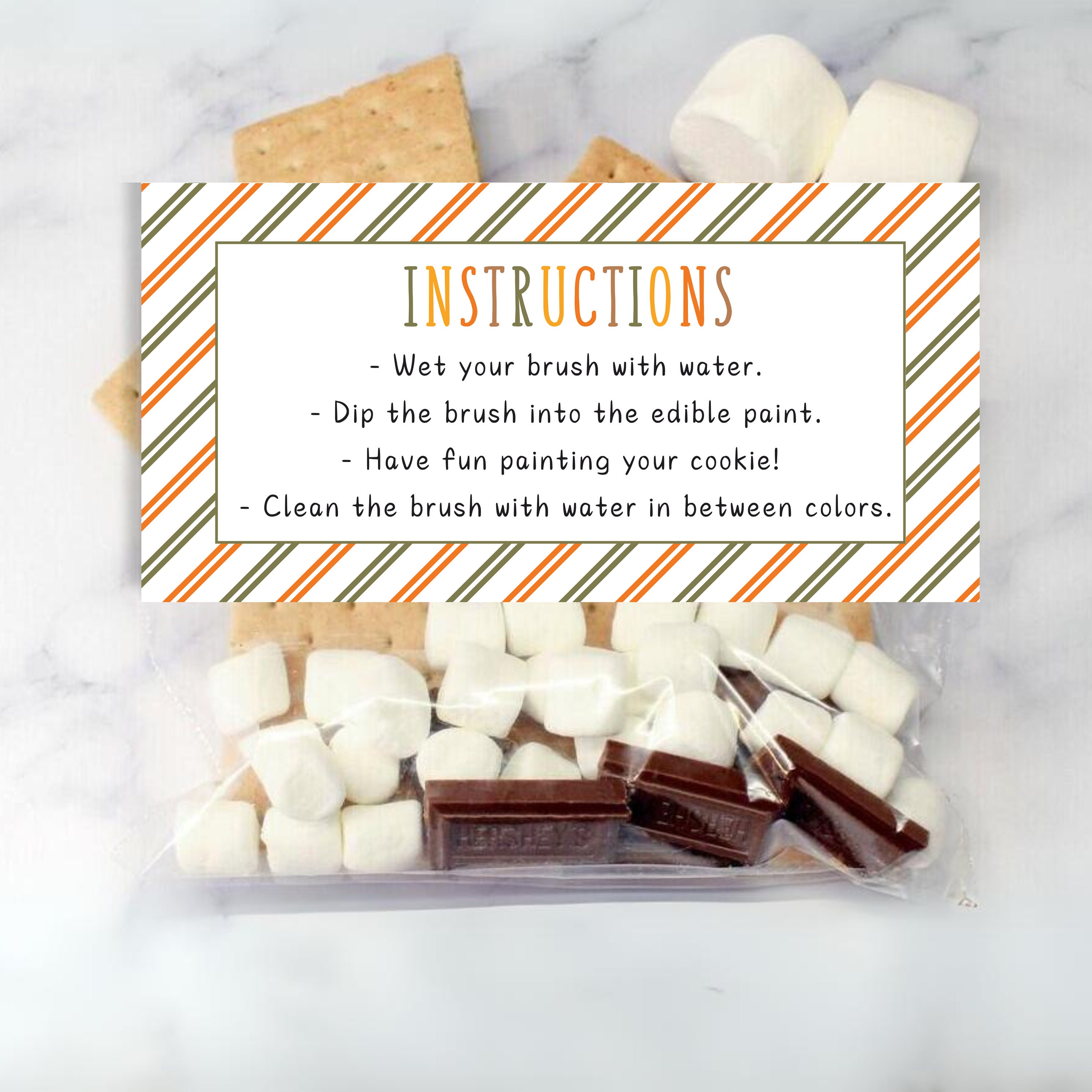 Fall PYO Cookie Bag Topper Instructions Printable, Paint Your Own ...