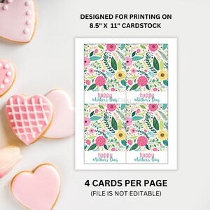 Mothers Day Cookie Card Mini Box Backer Printable, Happy Mother's Day ...