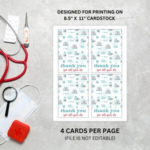 Nurse Appreciation Cookie Card Mini Box Backer Printable, Downloadable ...