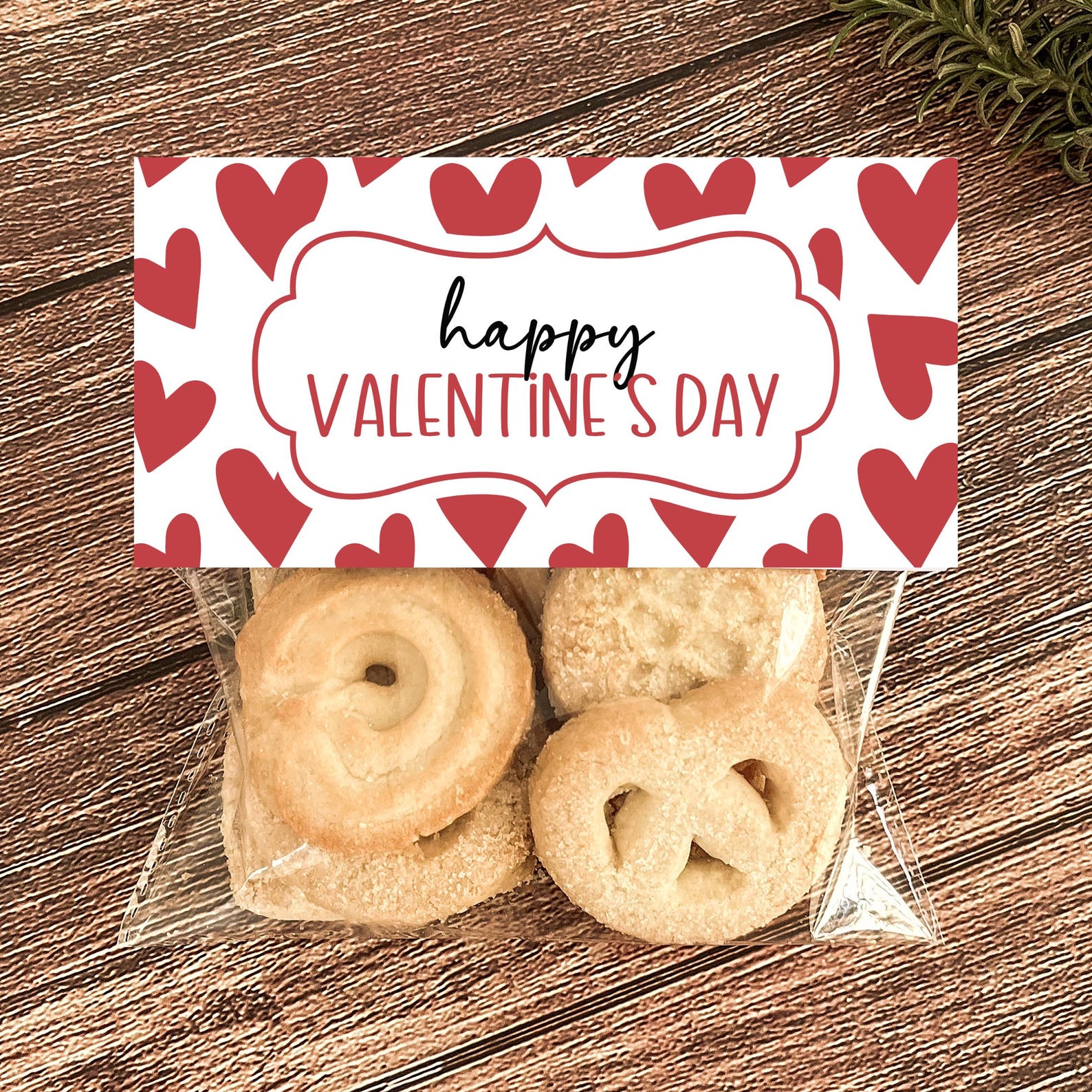 Happy Valentine's Day Bag Toppers Printable: Heart Cookie Treats Candy ...