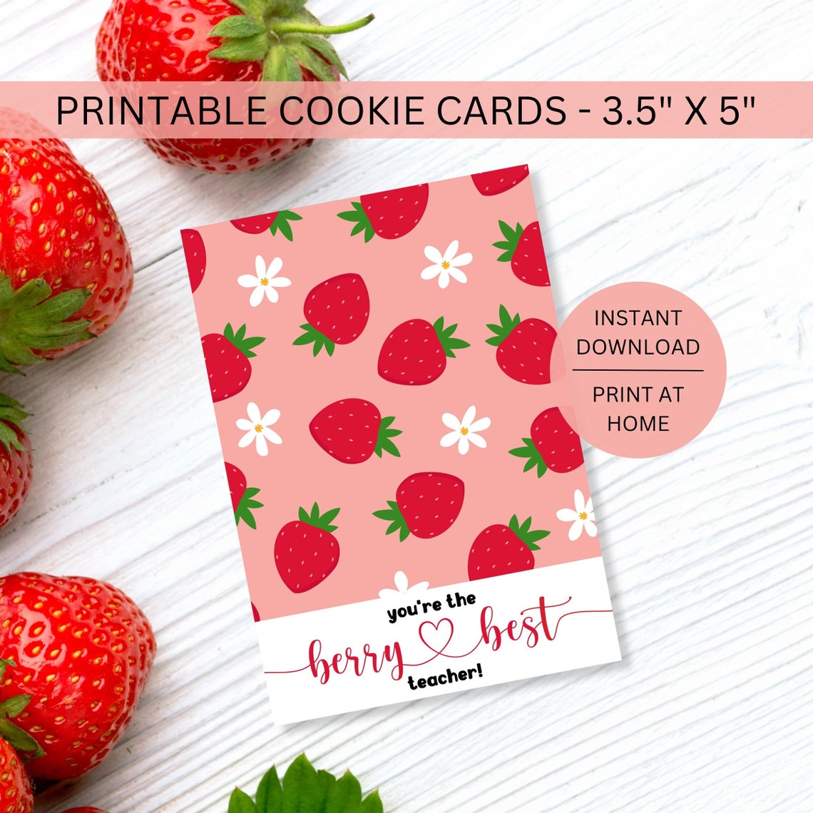 Berry Best Teacher Cookie Card Mini Box Backer Printable, Downloadable ...