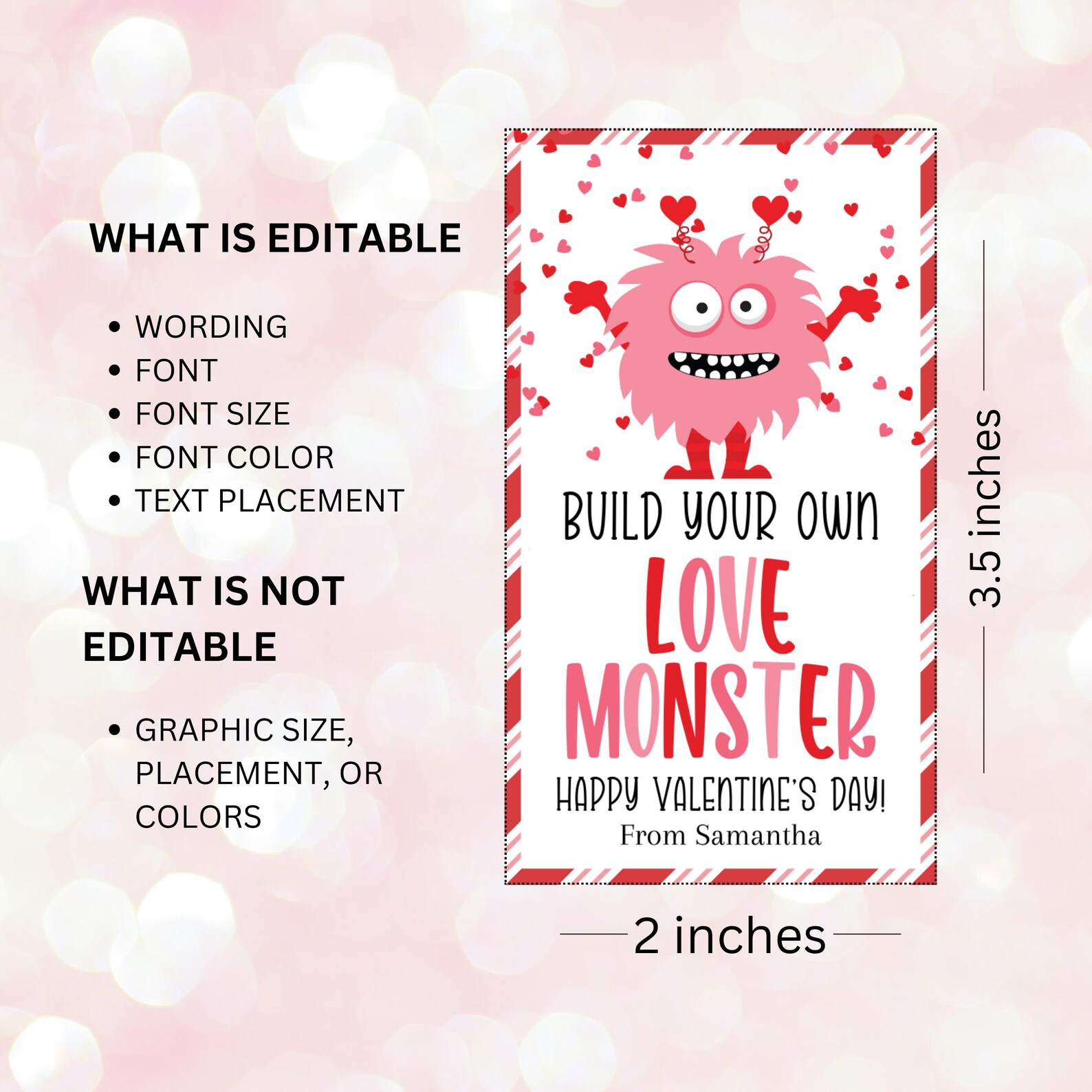 Build Your Own Monster Valentine Printable Tag, Make Your Own Valentine ...