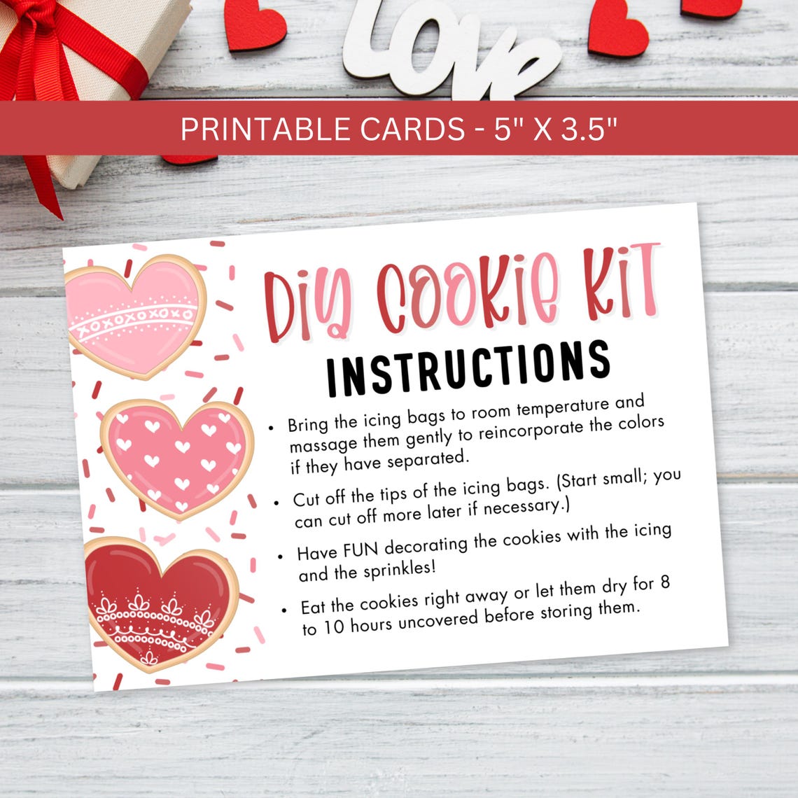 DIY Valentine's Day Cookie Instructions Card Printable: Do It Yourself ...