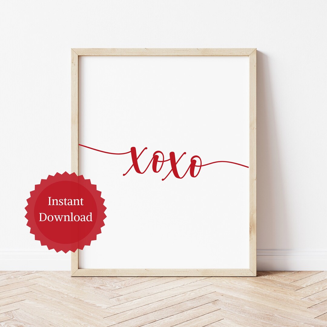 XOXO Printable Art Typography for Valentine's Day Gallery - Etsy