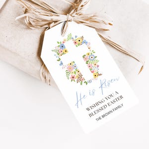 He is Risen Easter Gift Tag Printable, Editable Jesus Religious Cookie ...