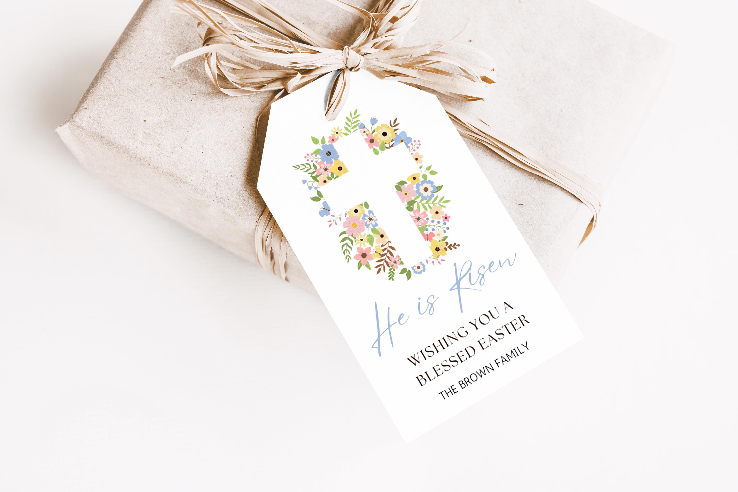 He is Risen Easter Gift Tag Printable, Editable Jesus Religious Cookie ...