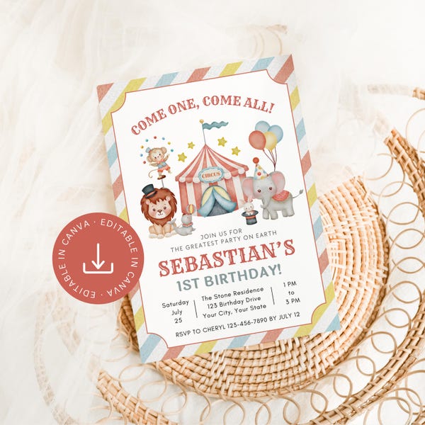 One Girl Circus Bday - Etsy