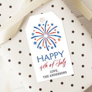 4th of July Gift Tag Printable, Editable Red White Blue Independence ...