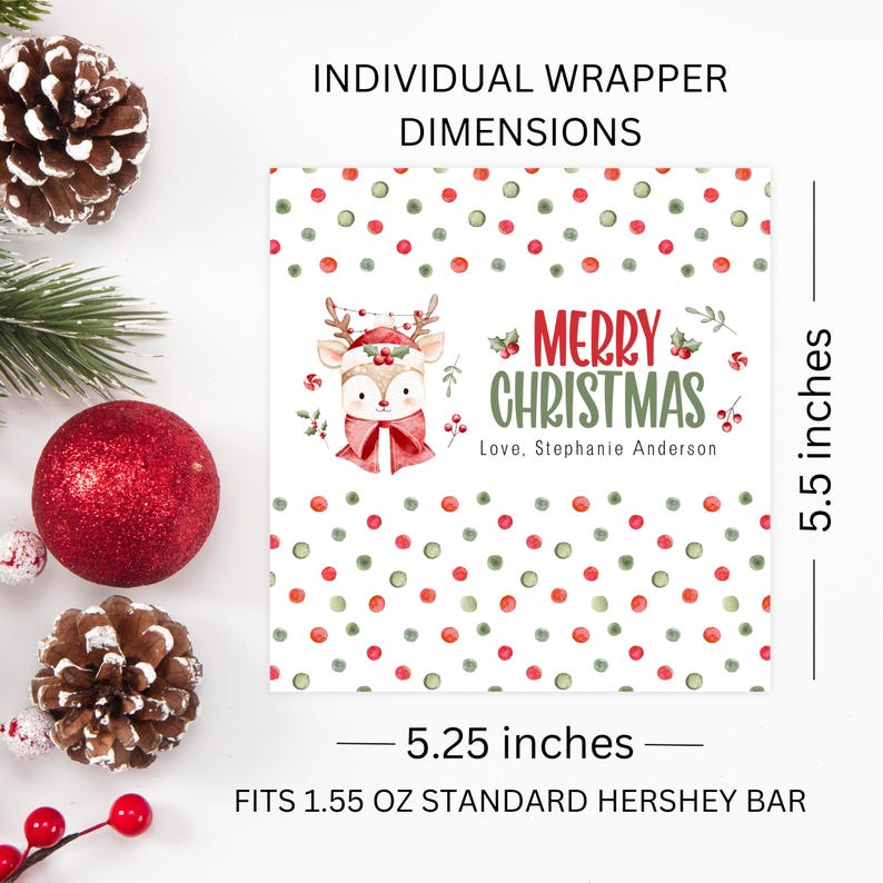 Printable Merry Christmas Chocolate Bar Wrapper: Editable Kids Holiday ...