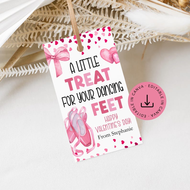 Editable Valentine's Day Ballet Tag: Printable Dance Team Class Teacher ...