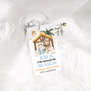 Nativity Christmas Tag Editable, Kids Sunday School Gift Label ...