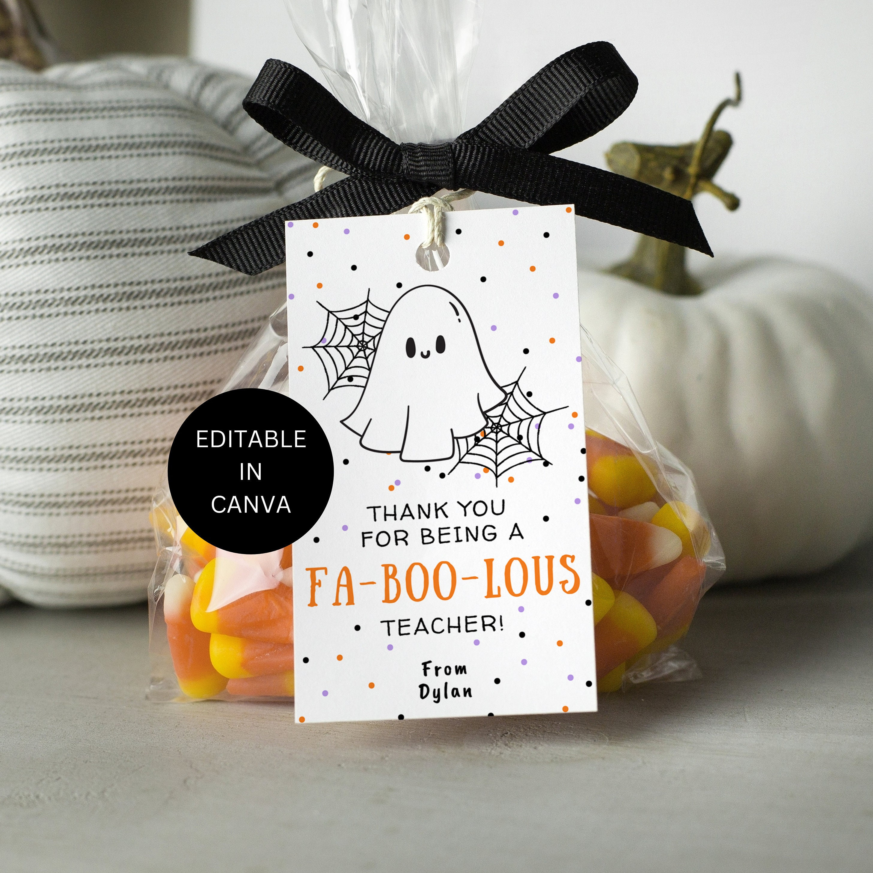 Faboolous Teacher Tag Editable Printable for Happy Halloween Thank You ...