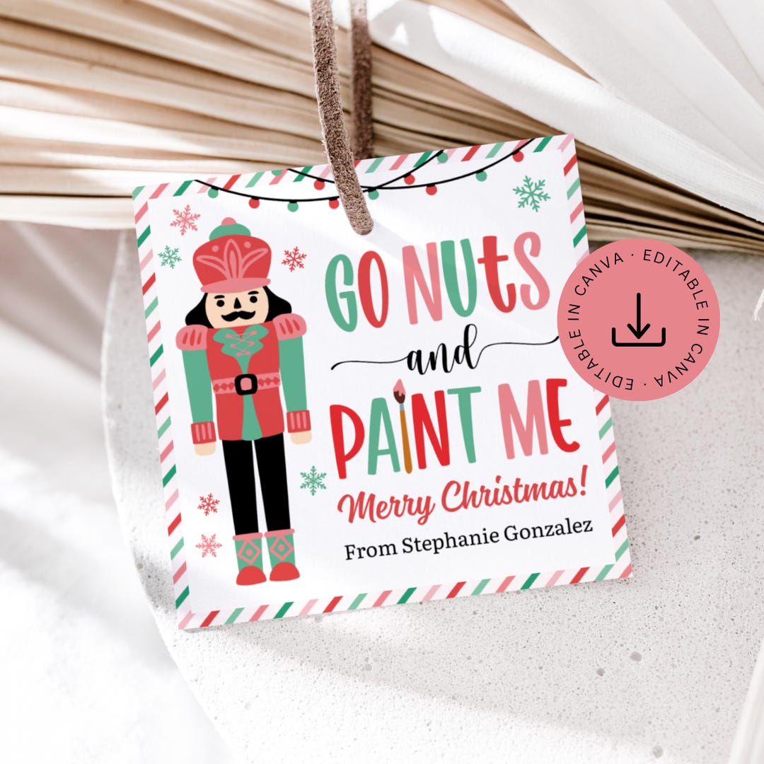 Paintable Nutcracker Gift Tag Editable: Go Nuts and Paint Me Nutcracker ...
