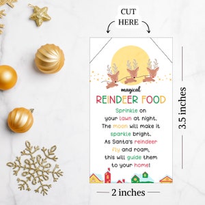 Magical Reindeer Food Tag Christmas Printable, Magic Reindeer Treat ...