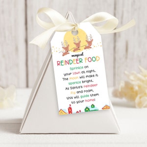Magical Reindeer Food Tag Christmas Printable, Magic Reindeer Treat ...