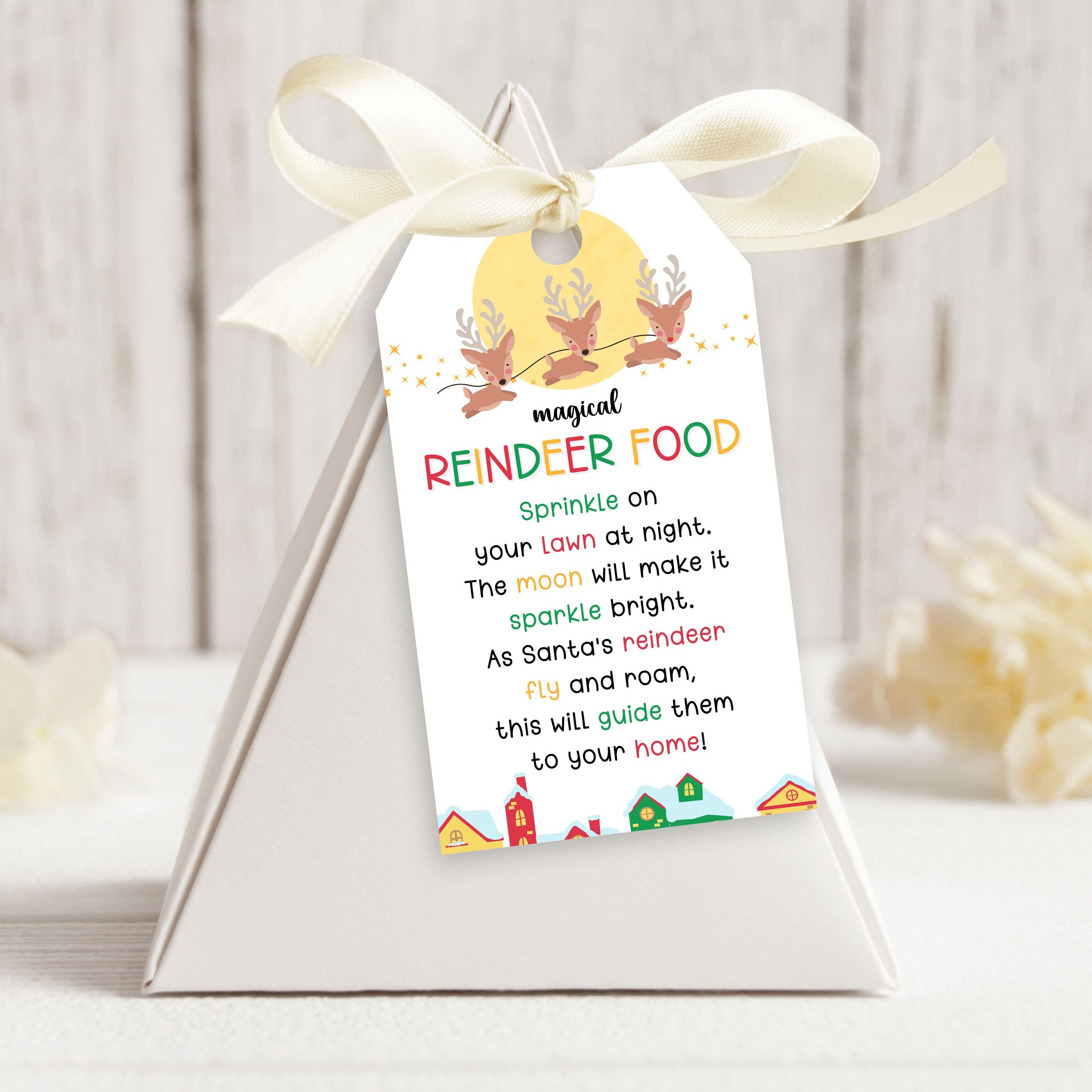 Magical Reindeer Food Tag Christmas Printable, Magic Reindeer Treat ...