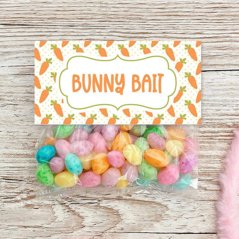 Bunny Bait Printable Bag Topper: Easter Cookie Packaging (instant ...