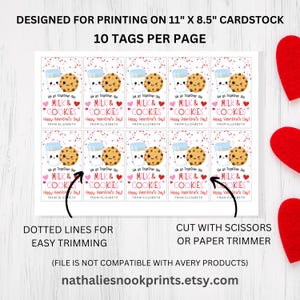 We Go Together Like Milk and Cookies Valentine Tag Editable Template ...
