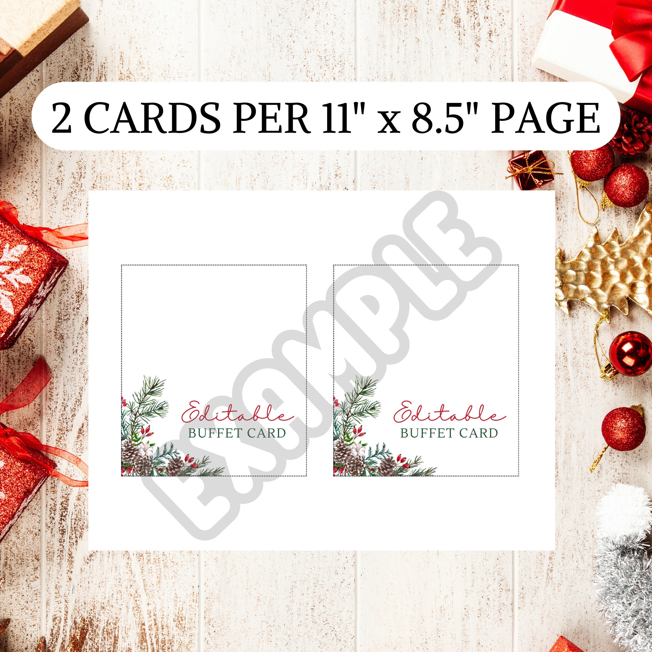Christmas Buffet Card Editable, Holiday Party Food Label Printable ...