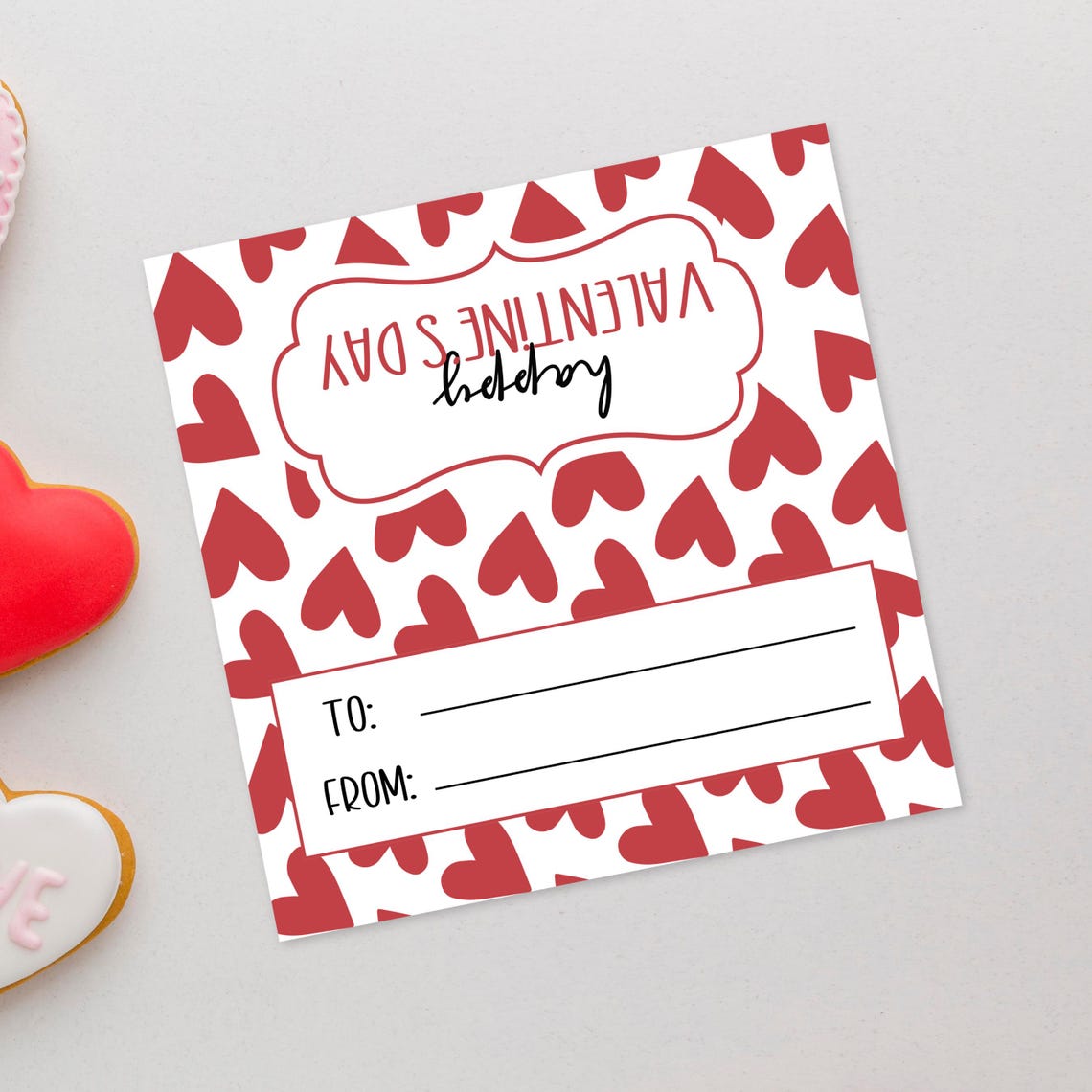 Happy Valentine's Day Bag Toppers Printable: Heart Cookie Treats Candy ...