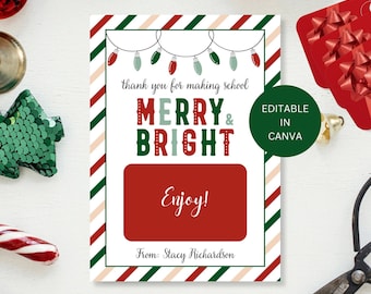 Printable Teacher Christmas Gift Card Holders - Etsy