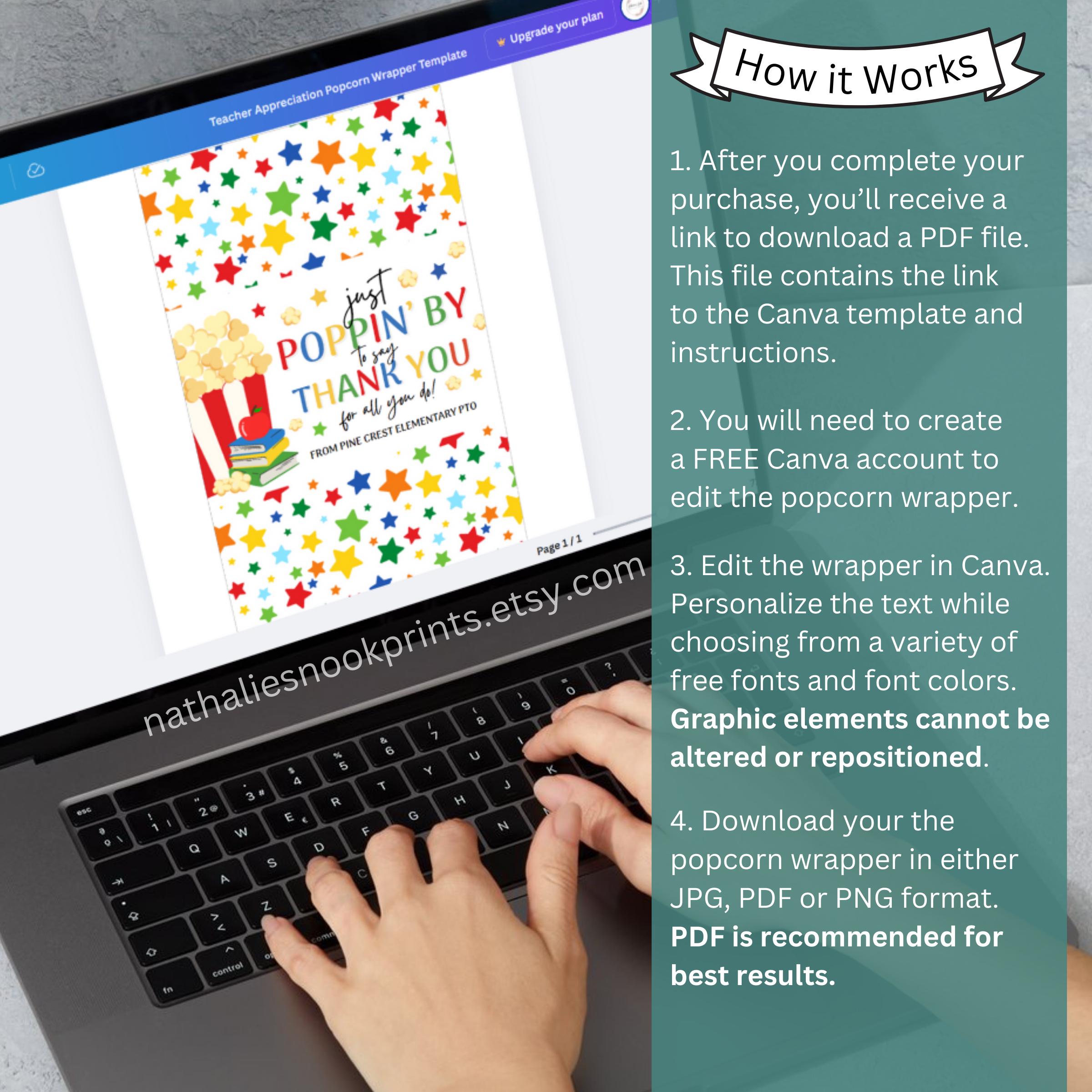Teacher Appreciation Week Popcorn Wrapper Editable, Printable Popping ...