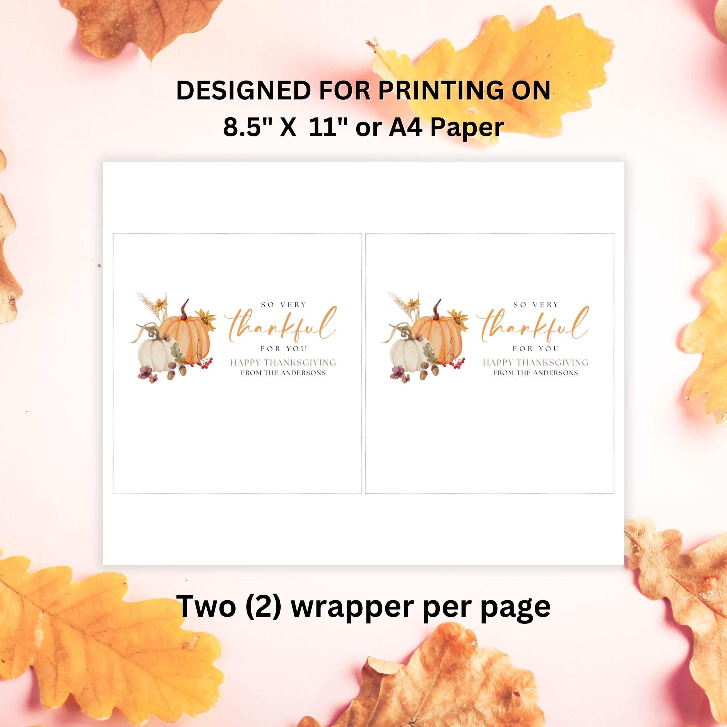 Thanksgiving Chocolate Bar Wrapper: Editable Fall Party Favor, Hostess ...