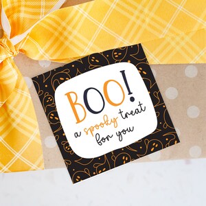 Cookie Tag Halloween Printable, Boo Ghost Downloadable Gift Treat Candy ...