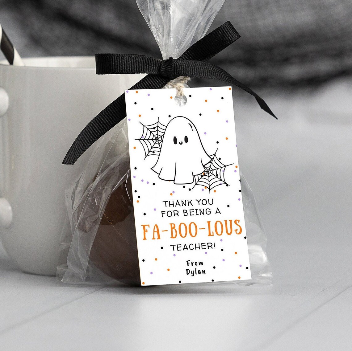 Faboolous Teacher Tag Editable Printable for Happy Halloween Thank You ...
