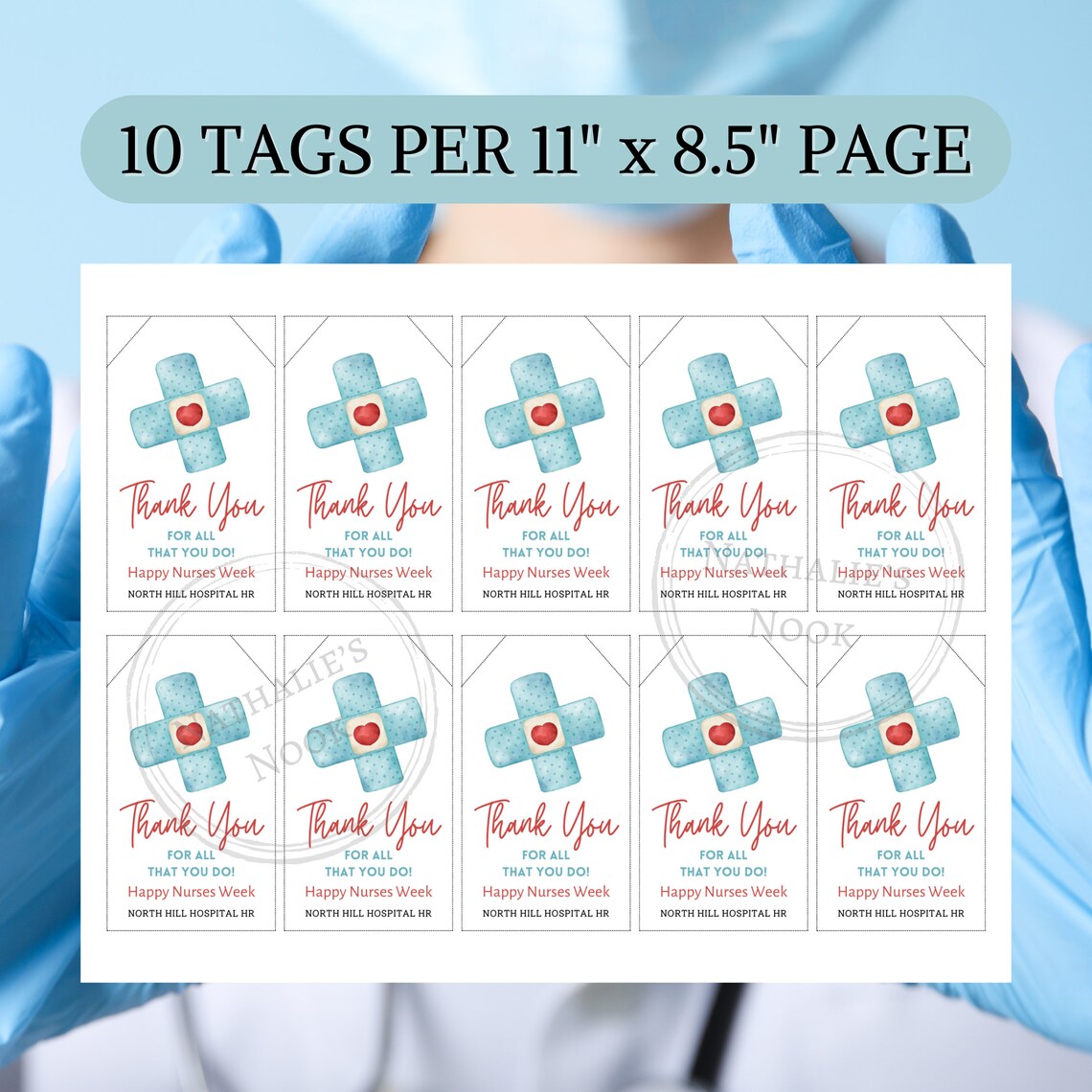 Nurse Editable Gift Tag Printable Happy Nurses Week Thank You - Etsy