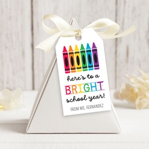 Bright School Year Student Class Gift Tag Editable, Printable First Day ...