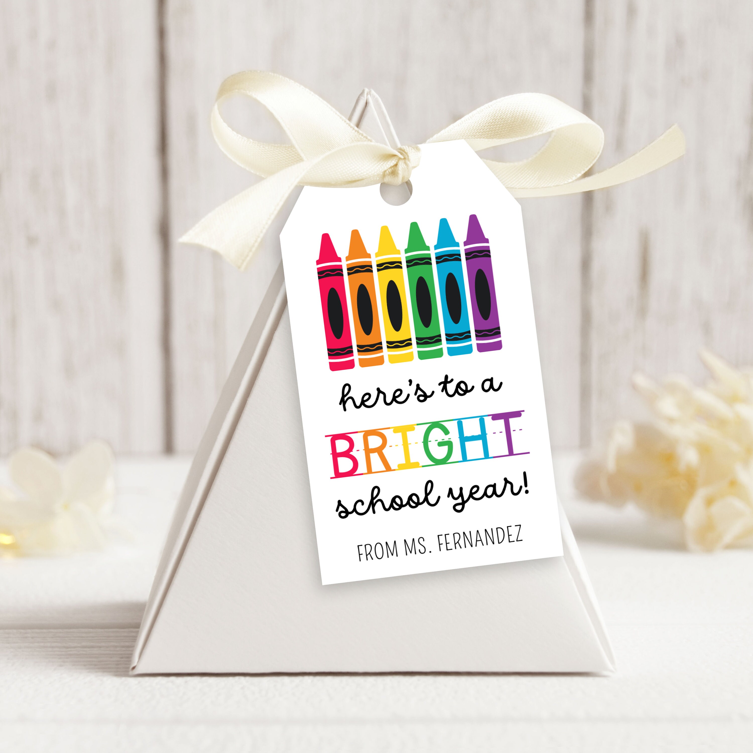 Bright School Year Student Class Gift Tag Editable, Printable First Day ...