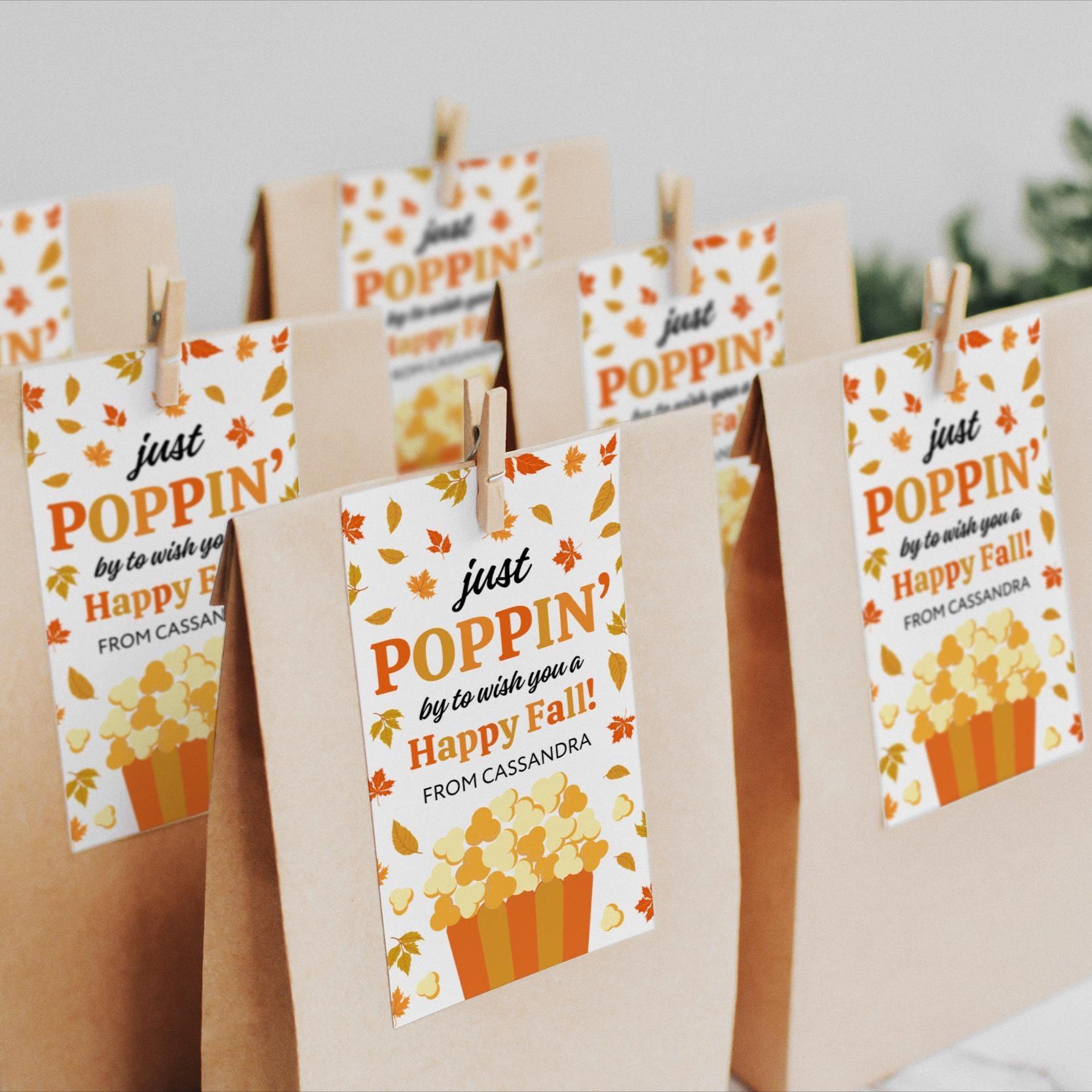 Fall Popcorn Tag Editable, Printable Autumn Poppin' by Teacher Staff ...