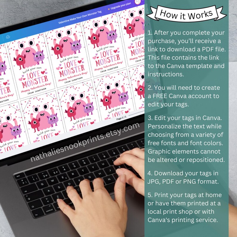 Build Your Own Monster Valentine Printable Tag, Make Your Own Valentine ...