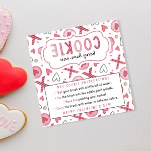 PYO Cookie Bag Topper Valentine's Day Printable, Pink Paint Your Own ...