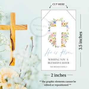 He is Risen Easter Gift Tag Printable, Editable Jesus Religious Cookie ...