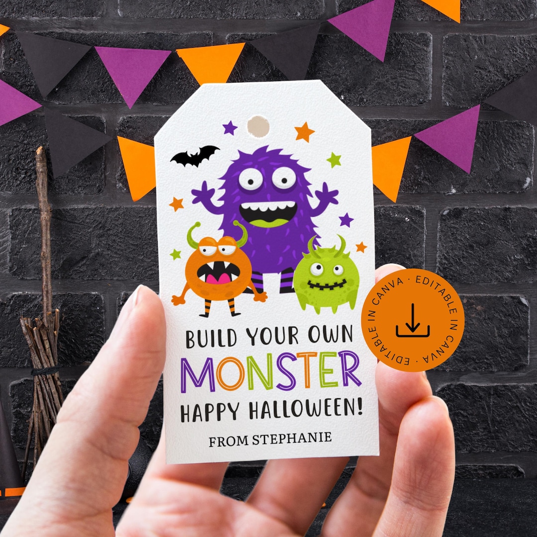 Build Your Own Monster Printable Tag Editable, Make Your Own Monster ...