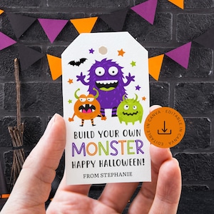 Build Your Own Monster Printable Tag Editable, Make Your Own Monster ...