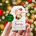 Beary Merry Christmas Gift Tag Print, Editable Bear Holiday Digital Kid ...