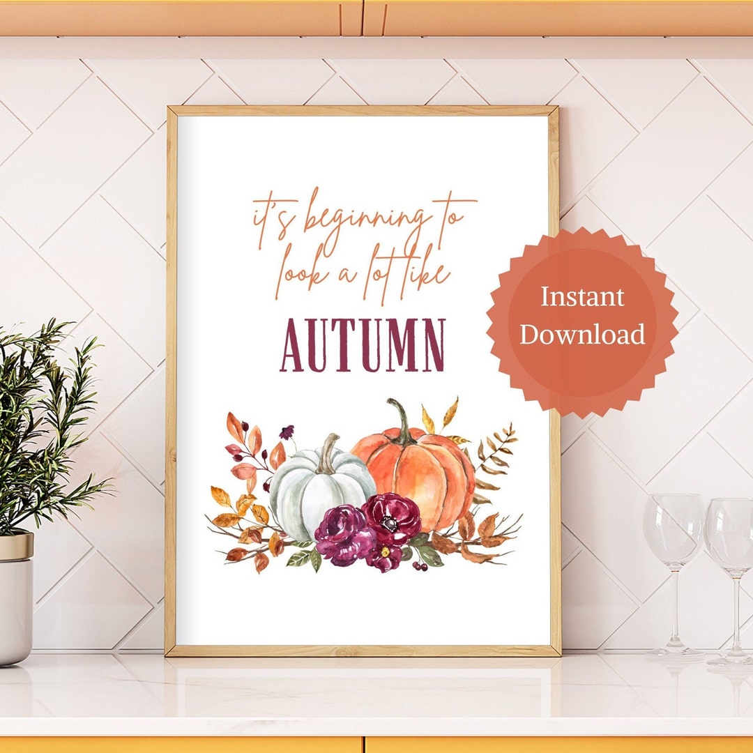 Fall Quotes Printable Wall Art Sign for Farmhouse Mantle Desk Decor ...