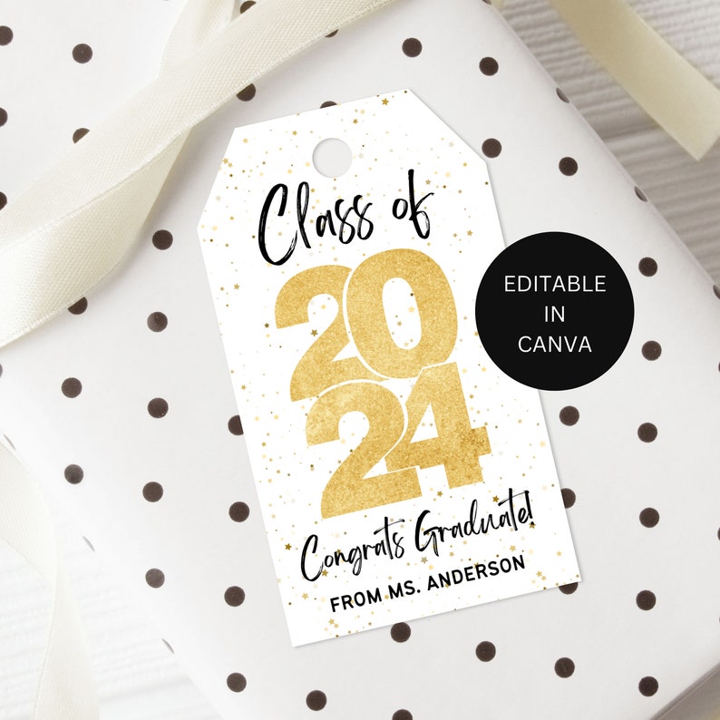 Graduation Class of 2024 Congratulations Gift Tags Editable, Printable ...