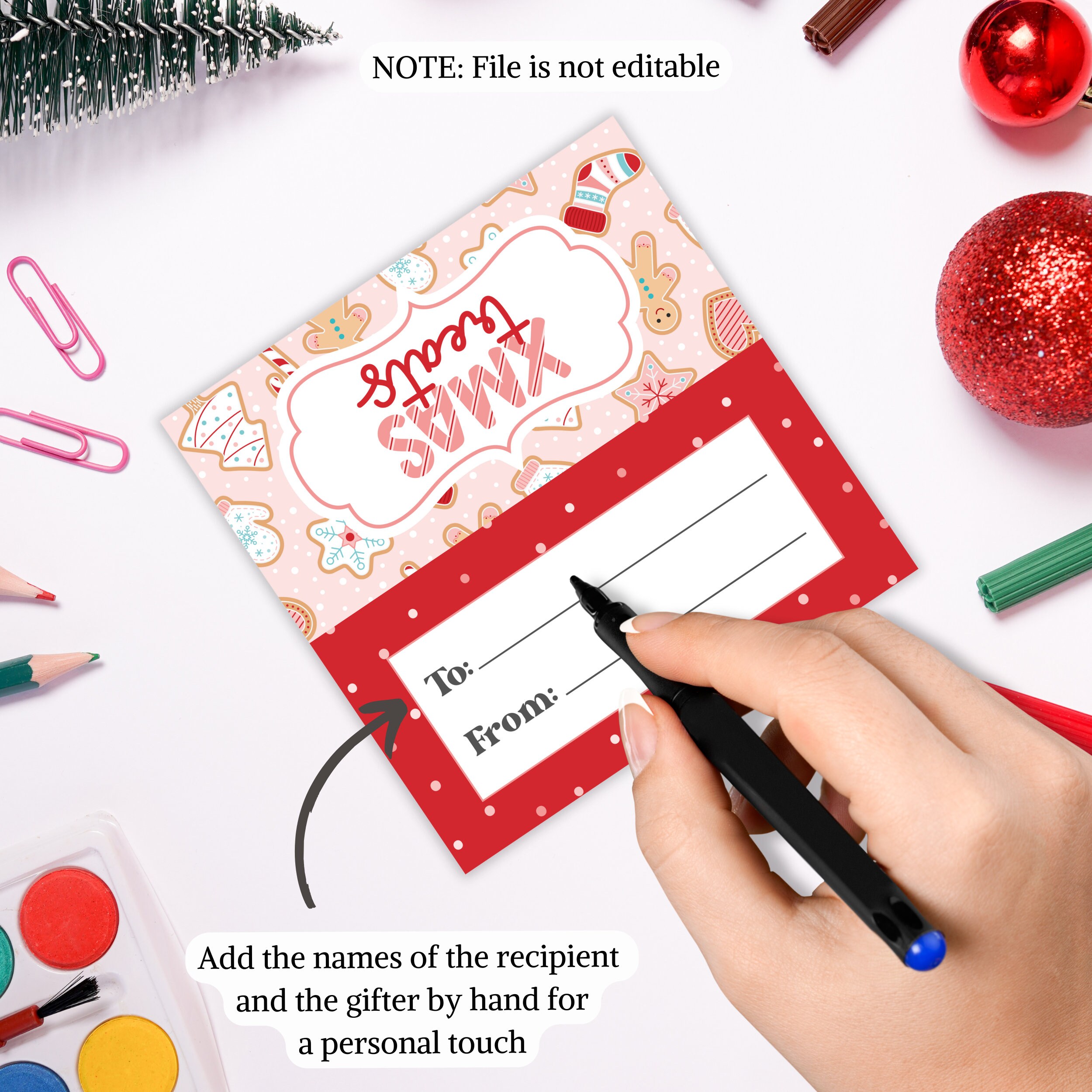 Christmas Bag Toppers Printable, Class Gift Holiday Cookie Treats Candy ...