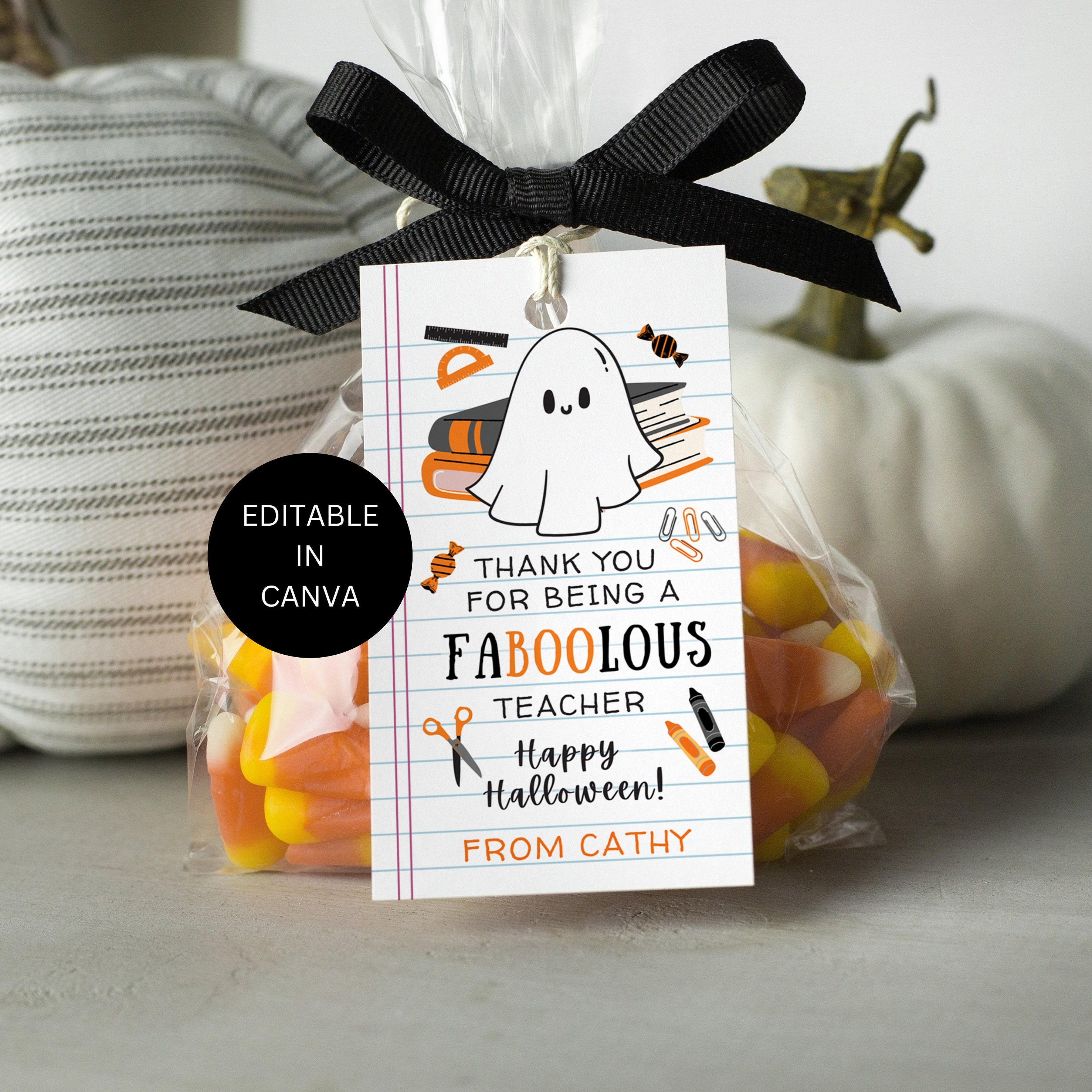 Faboolous Teacher Tag Editable Printable for Happy Halloween Thank You ...