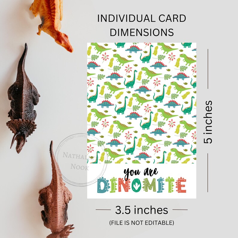Dinomite Valentine Cookie Card Mini Backer Printable, Dino-mite ...